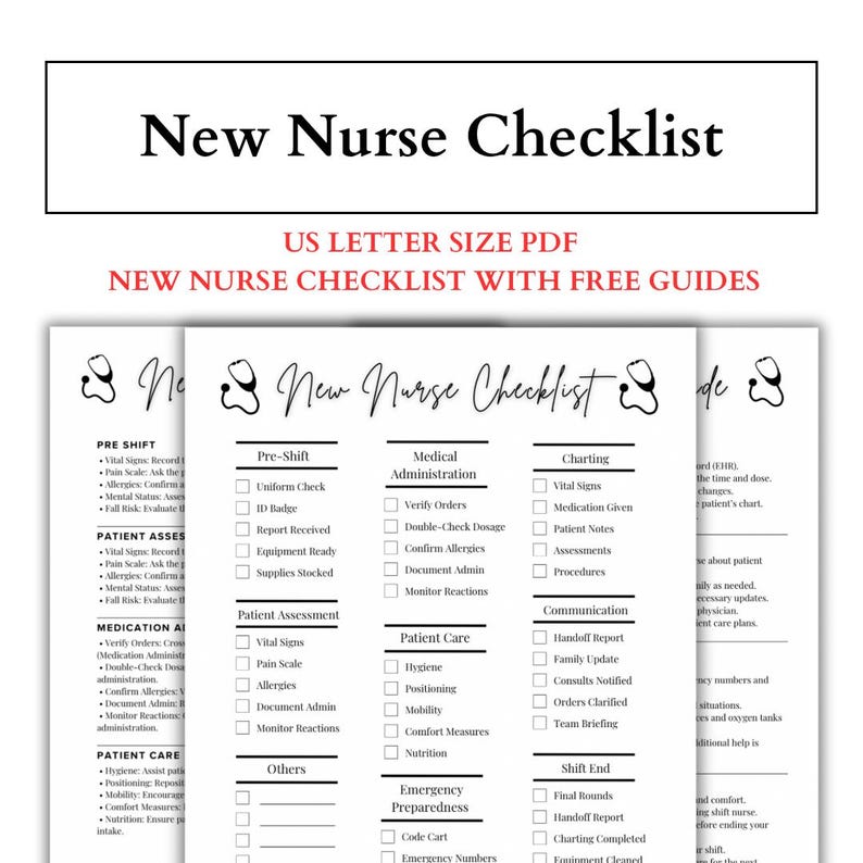 New Nurse Checklist New Grad Nurse Tips New Nurse Planner New Nurse ...