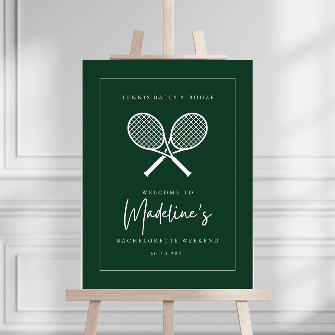 Tennis Welcome Sign Last Swing Bachelorette Sign Template Country ...