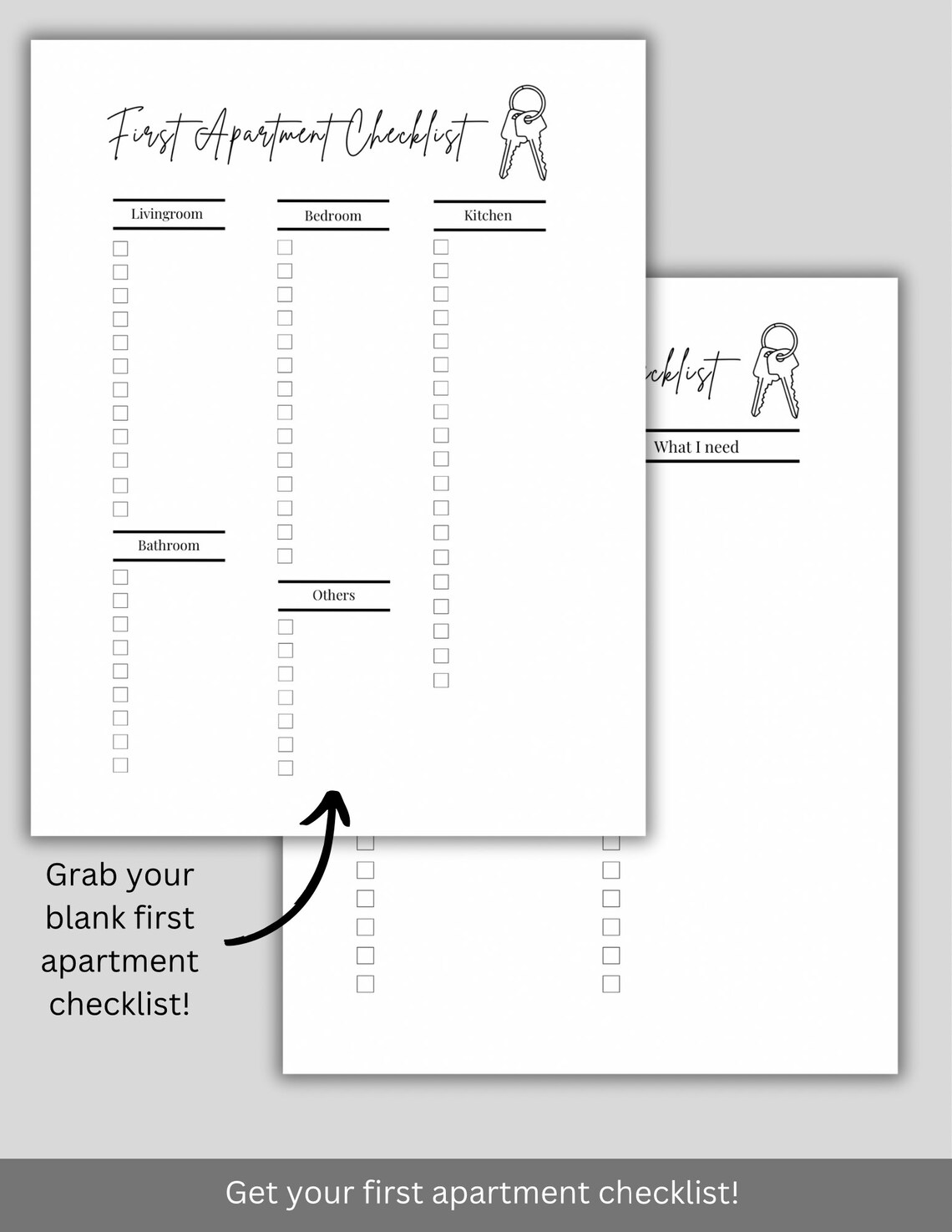 Complete First Apartment Checklist Printable for Moving Day Ultimate ...