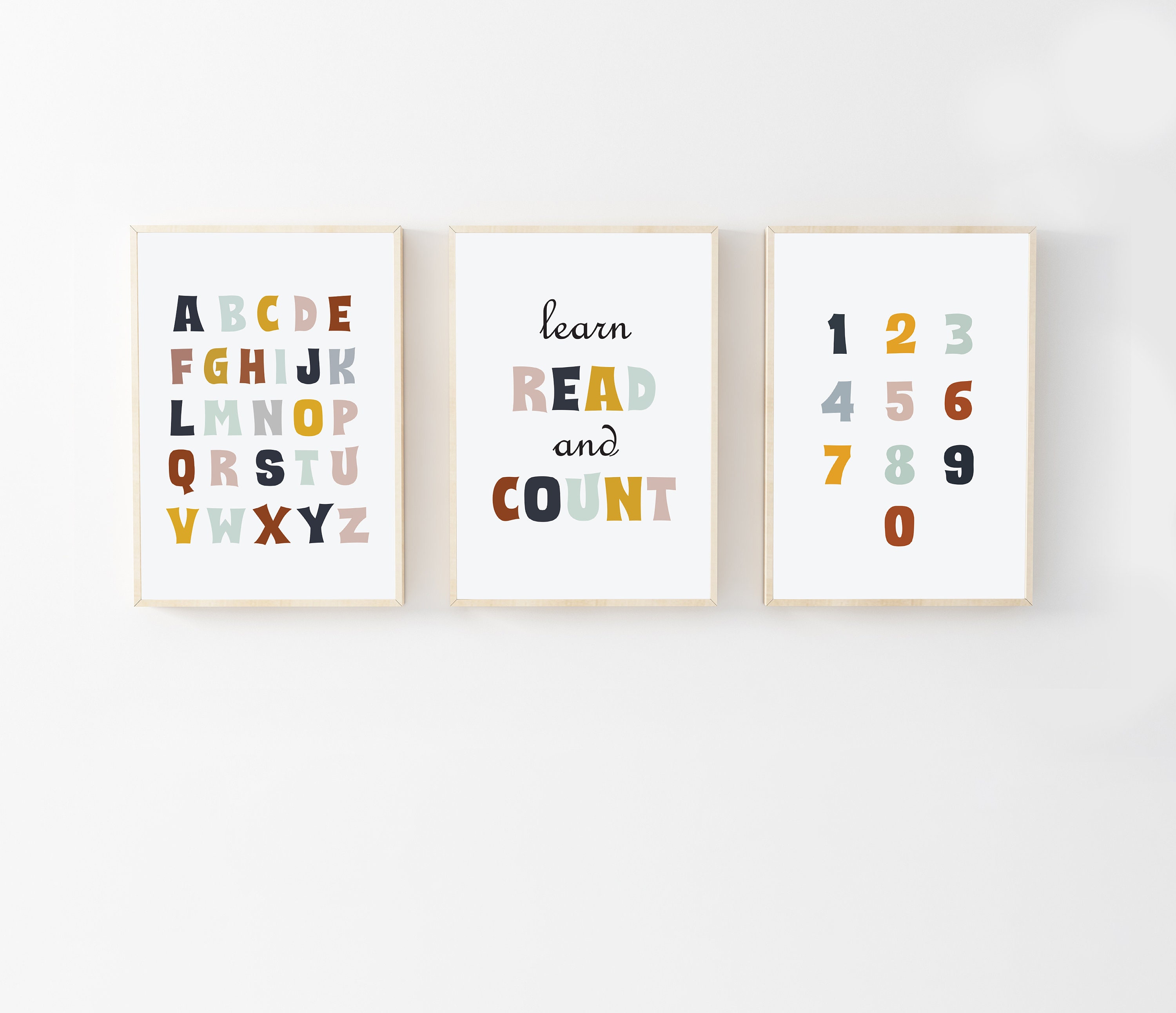 Learn Read and Count Print for Kids. Numbers and Alphabet Set - Etsy