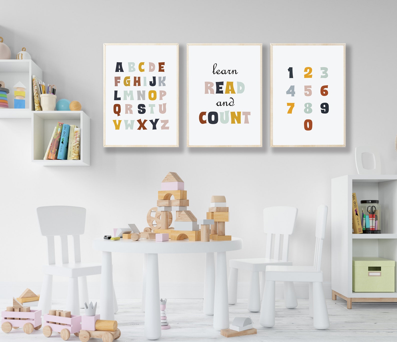 Learn Read and Count Print for Kids. Numbers and Alphabet Set - Etsy
