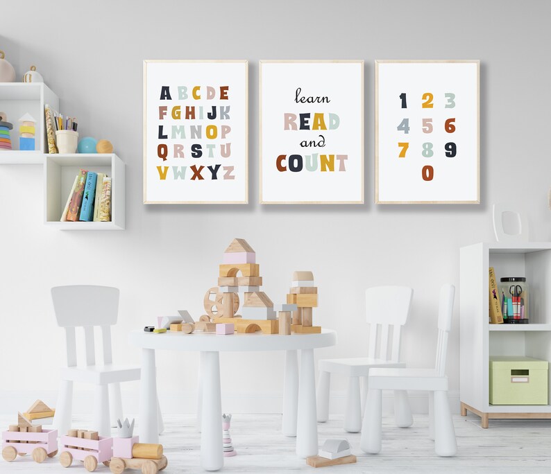Learn Read and Count Print for Kids. Numbers and Alphabet Set - Etsy
