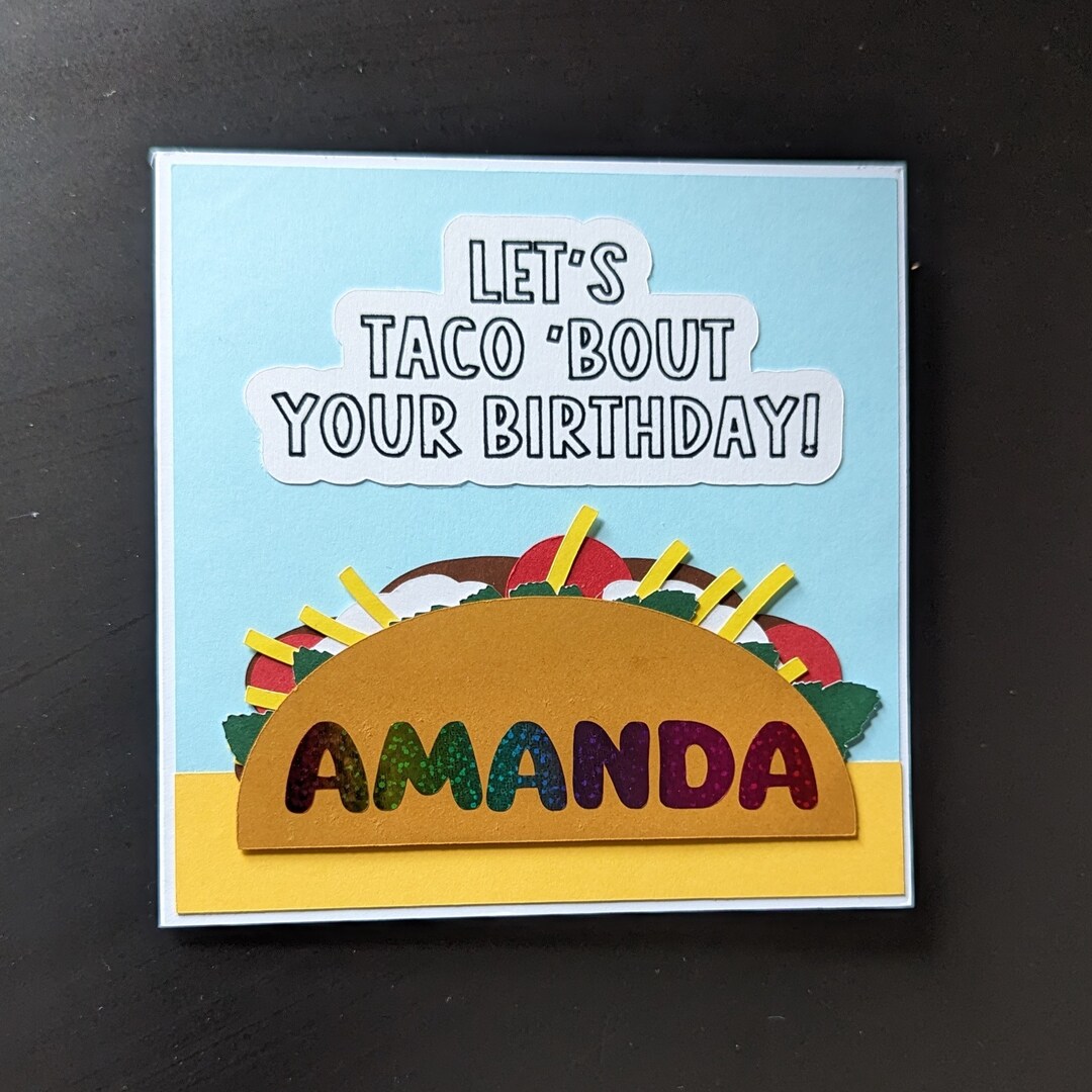 Let's Taco 'bout Your Birthday Personalised Card - Etsy