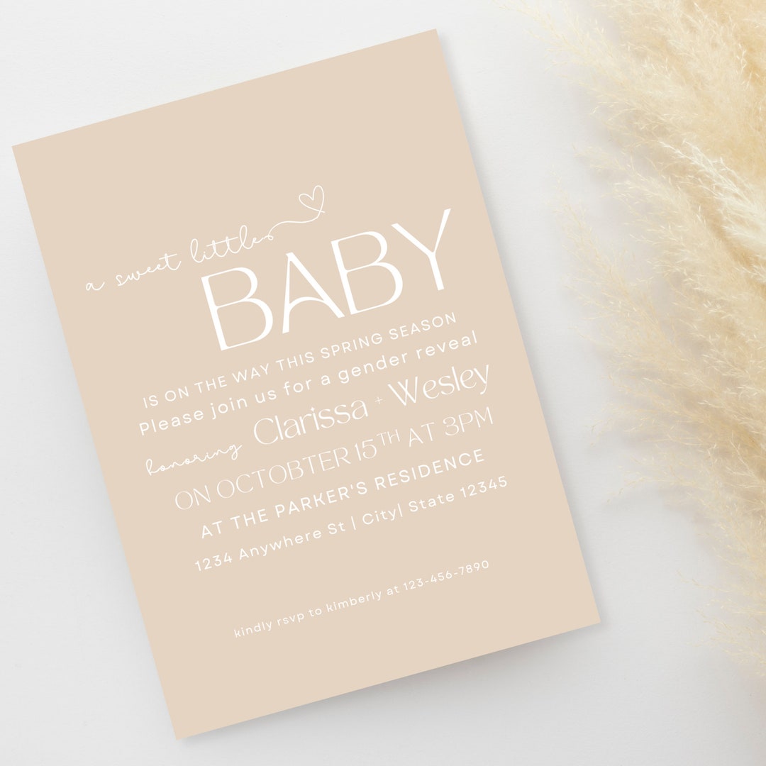 Neutral Gender Reveal Invitation| Gender Reveal Party| Canva Invite 5 ...