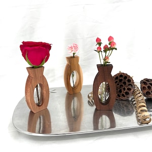 Wood Bud Vase, Single Stem Vase, Rustic Home Decor, Practical Mother's Day Gift for Mom - Etsy UK