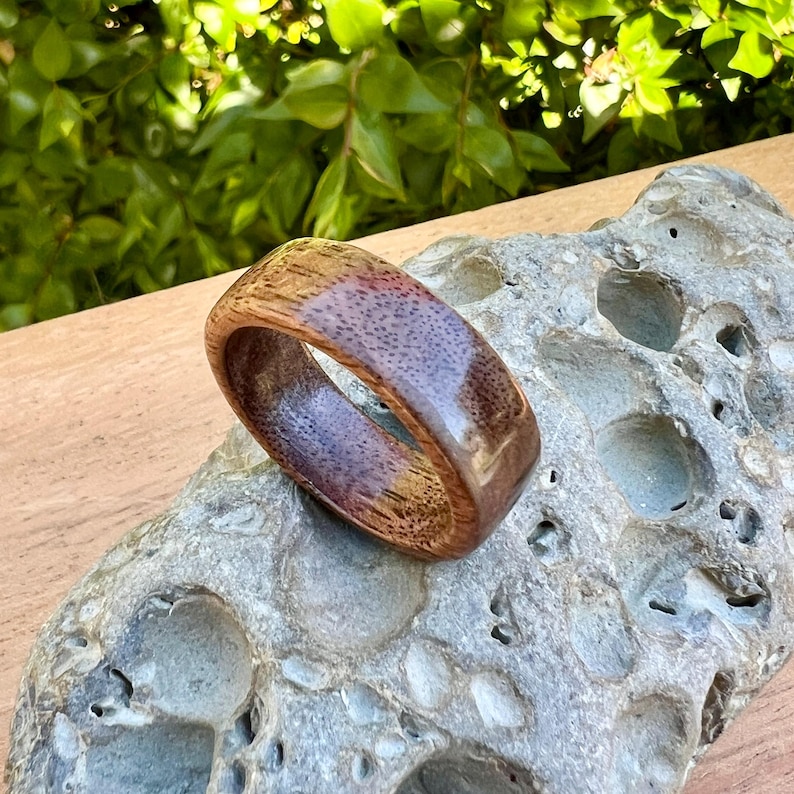 Walnut Wood Ring for Men, Outdoor Enthusiast Gifts for Outdoorsy Guy ...