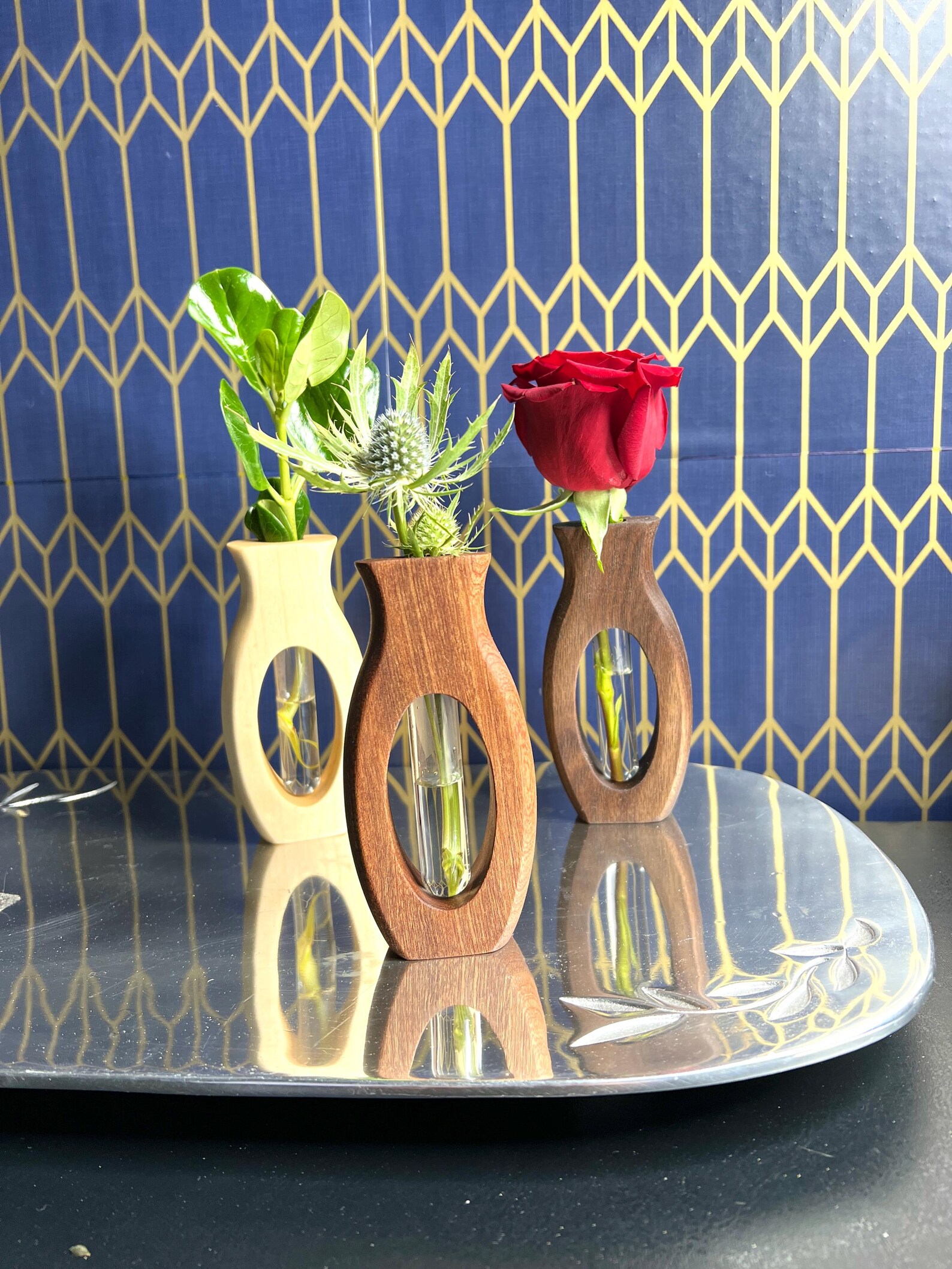 Handmade Bud Vase, Unique Gift for Mom, Reclaimed Wood, Thoughtful ...