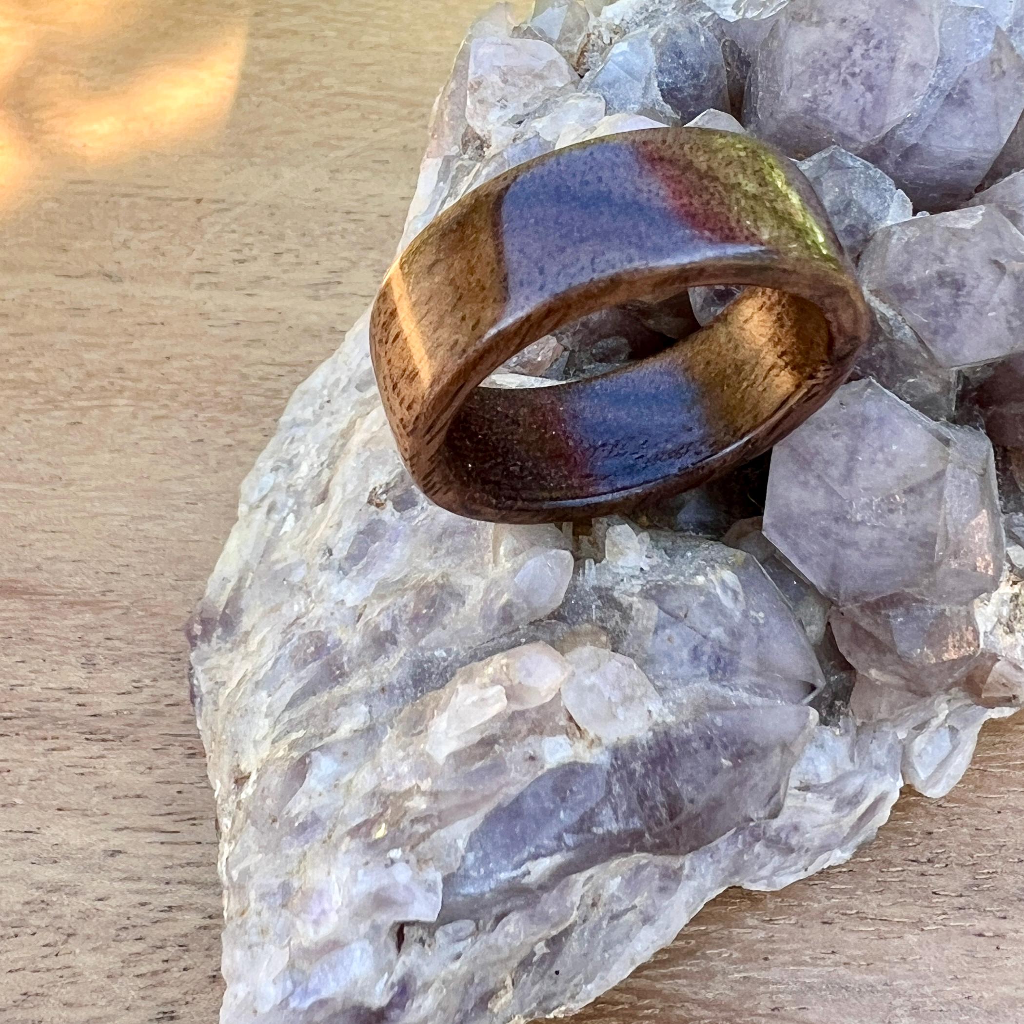 Walnut Wood Ring for Men, Outdoor Enthusiast Gifts for Outdoorsy Guy ...