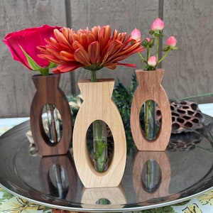 Wood Bud Vase, Single Stem Vase, Rustic Home Decor, Practical Mother's ...