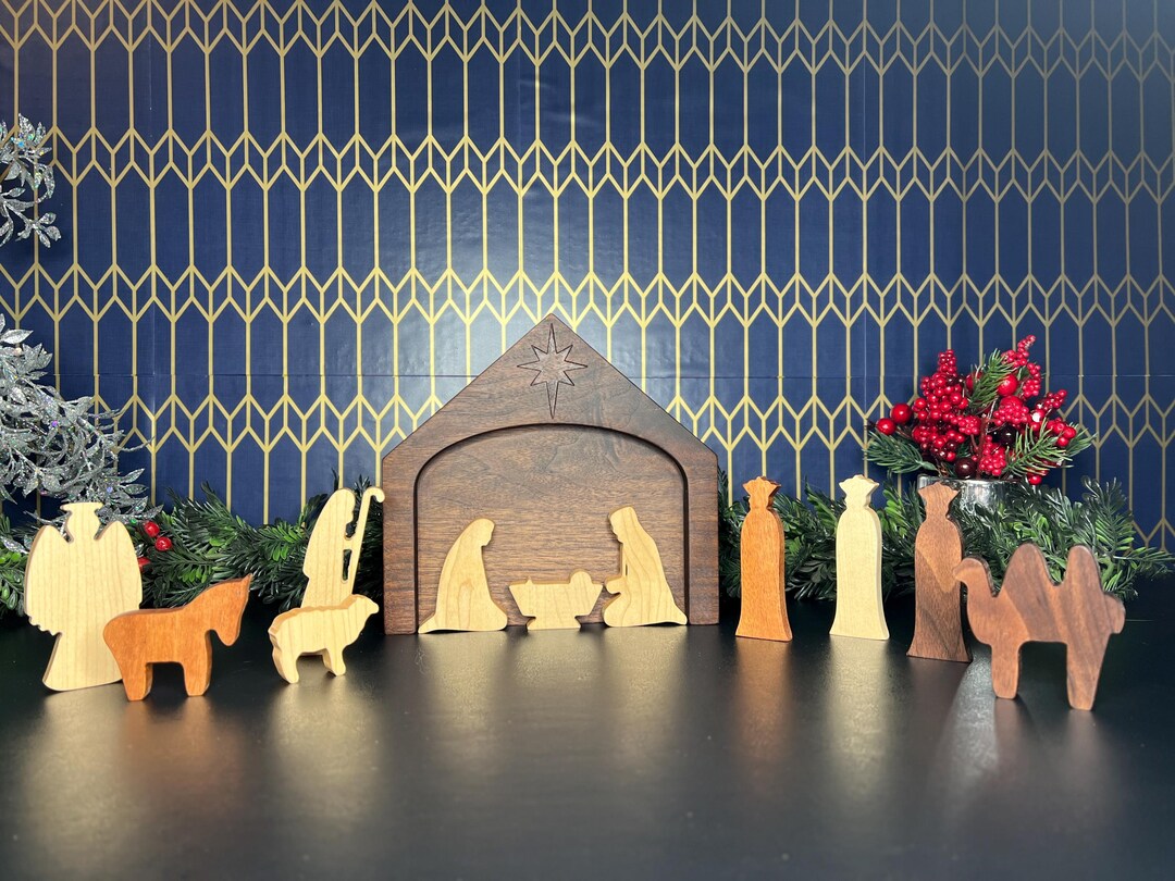 Wooden Nativity Set, Waldorf Nativity, Story of Christmas, Birth of ...