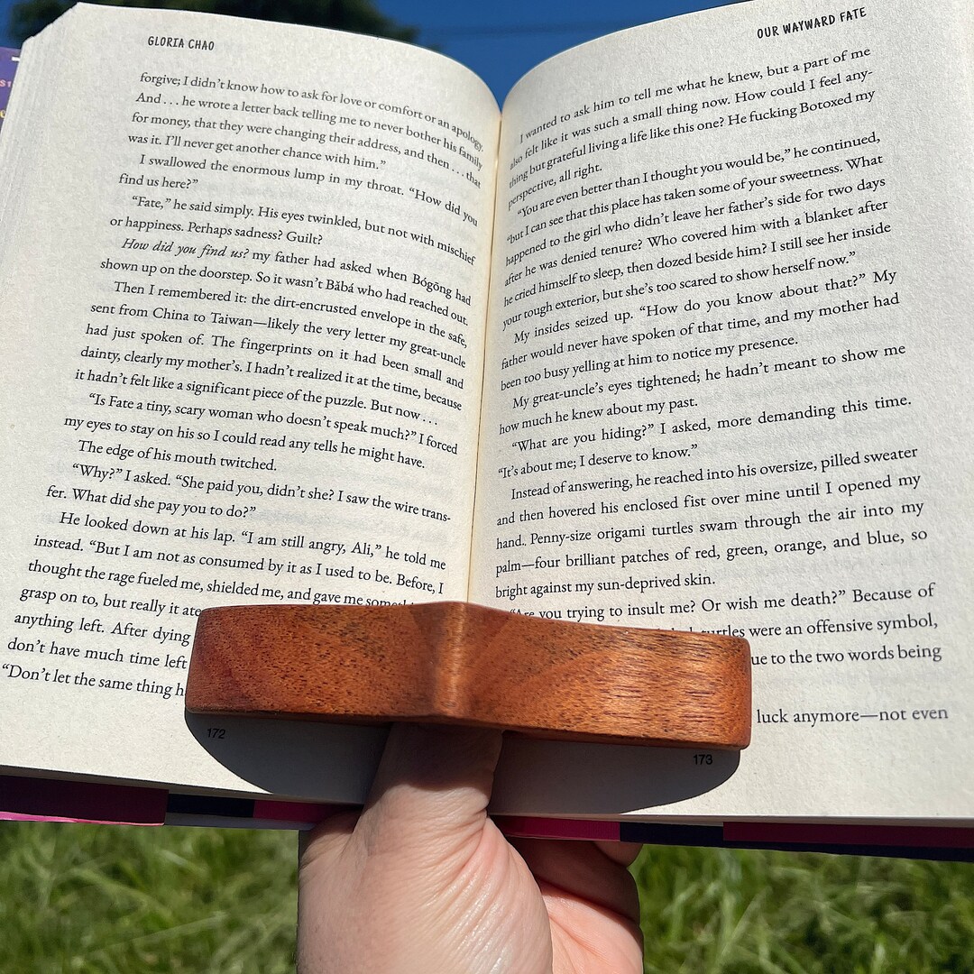 Page Holder, Mahogany Thumb Holder, One Handed Reading, Unique Gift for ...