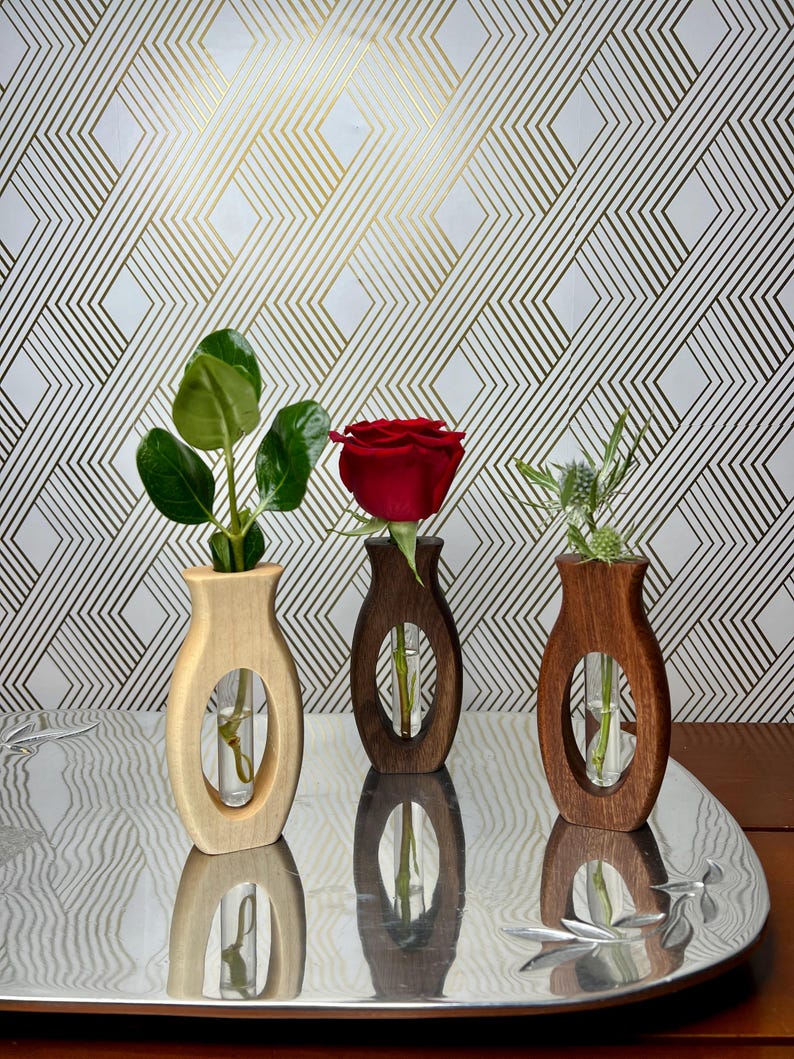 Handmade Bud Vase, Unique Gift for Mom, Reclaimed Wood, Thoughtful ...