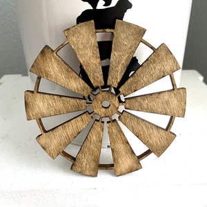Set of 4 Handmade Farmhouse Inspired Wood Windmill Coasters Gift WMS - Etsy
