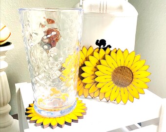 Sunflower Coasters | Etsy