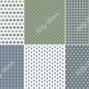 Sage Green and Blue Patterns Paper Pack | Printable Digital Paper ...