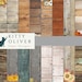 Wood Backgrounds W Autumn Watercolor Elements | Printable Digital Paper ...