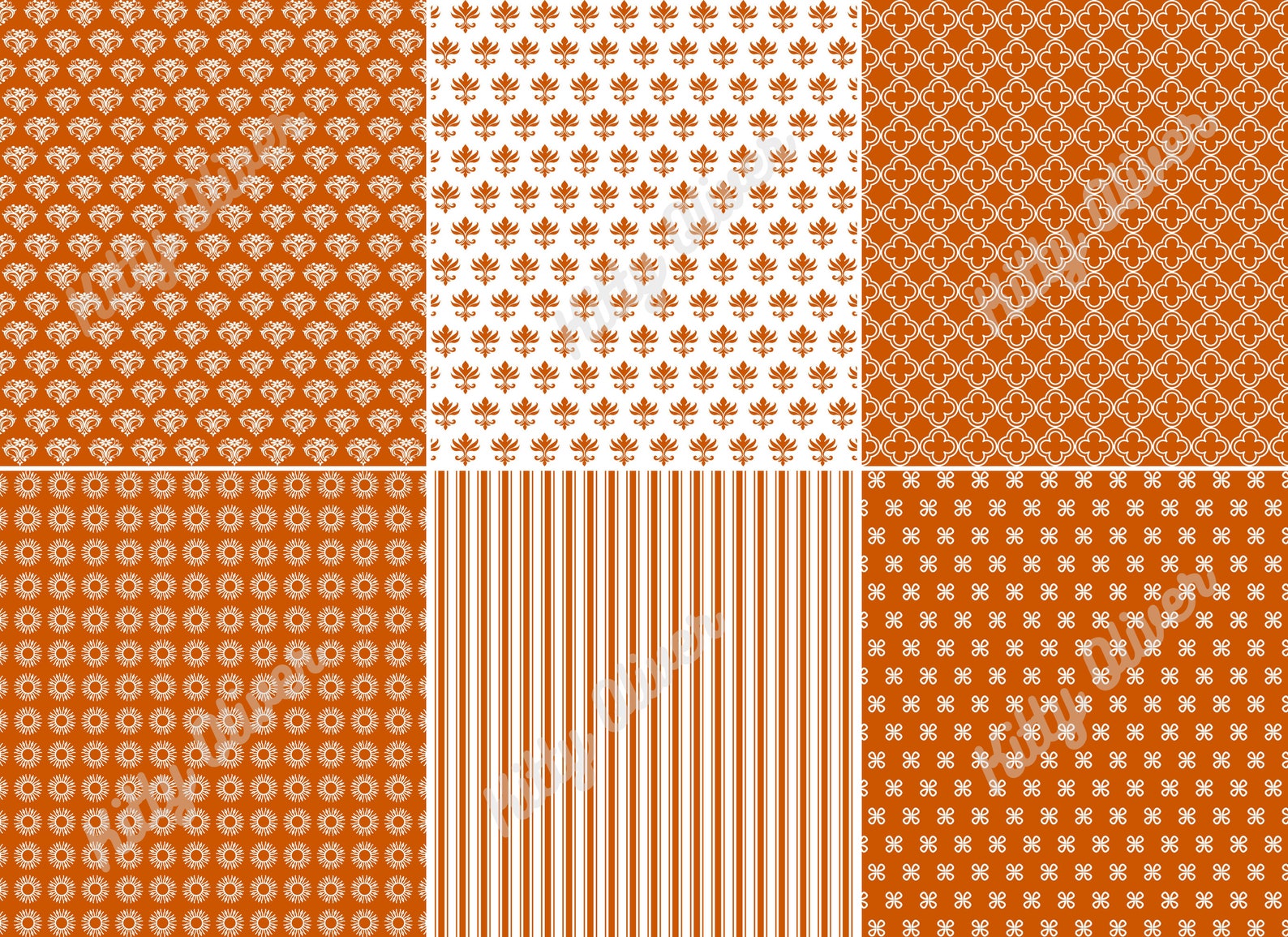 Burnt Orange Basic Patterns Value Paper Pack | Printable Digital Paper ...