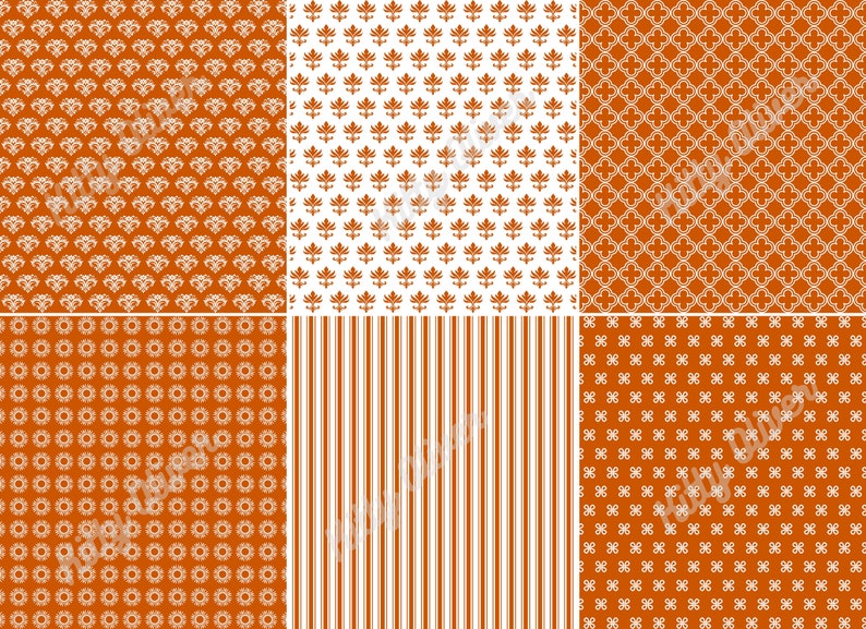Burnt Orange Basic Patterns Value Paper Pack | Printable Digital Paper ...