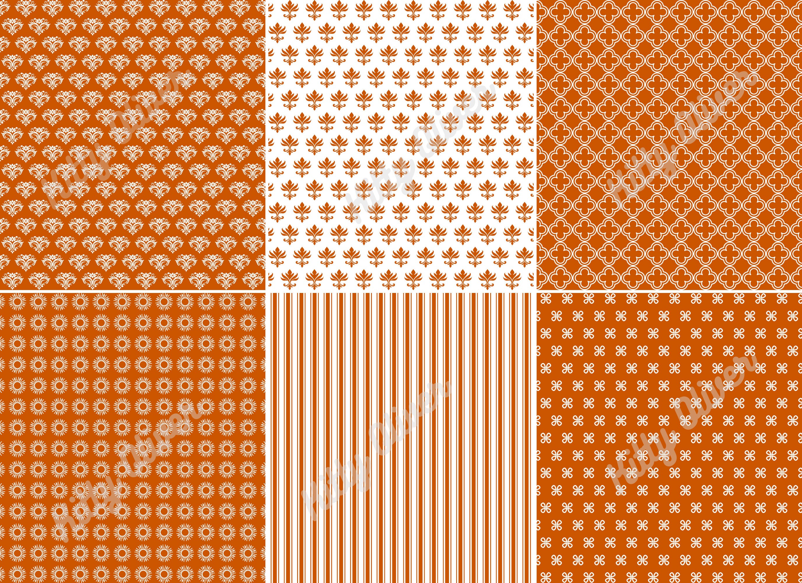 Burnt Orange Basic Patterns Value Paper Pack | Printable Digital Paper ...