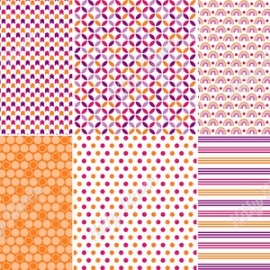 Vibrant Purple, Orange, Pink Paper Pack | Printable Digital Paper ...