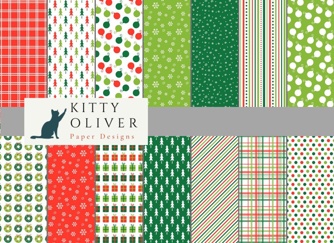 Fun Christmas Digital Paper Pack in Classic Cartoon Colors | Printable ...