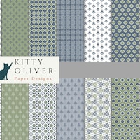 Dark Green and White Digital Paper, Dark Green Pattern, Green Paper ...