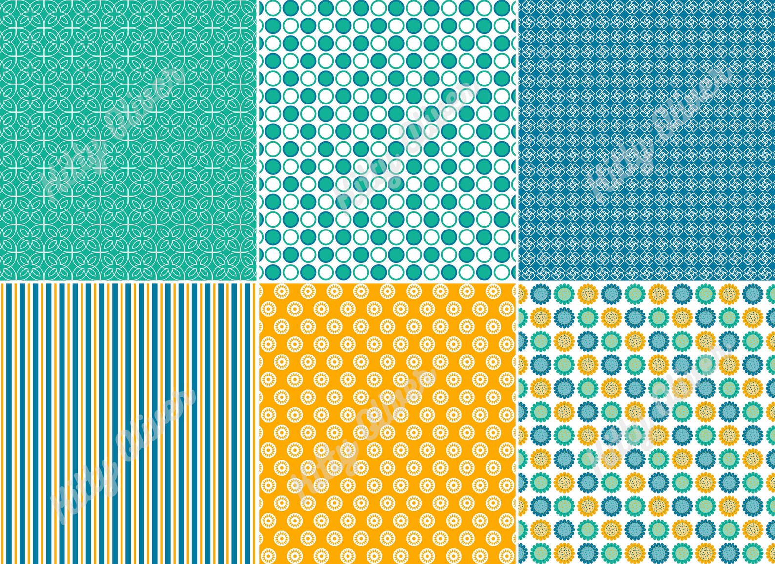 Blue, Green, and Orange Paper Pack | Printable Digital Paper Download ...