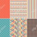 Geometric Paper Pack in Brown Yellow Turquoise Orange | Printable ...