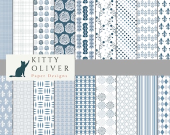 Navy Blue Basic Digital Paper Pack Instant Download - Etsy