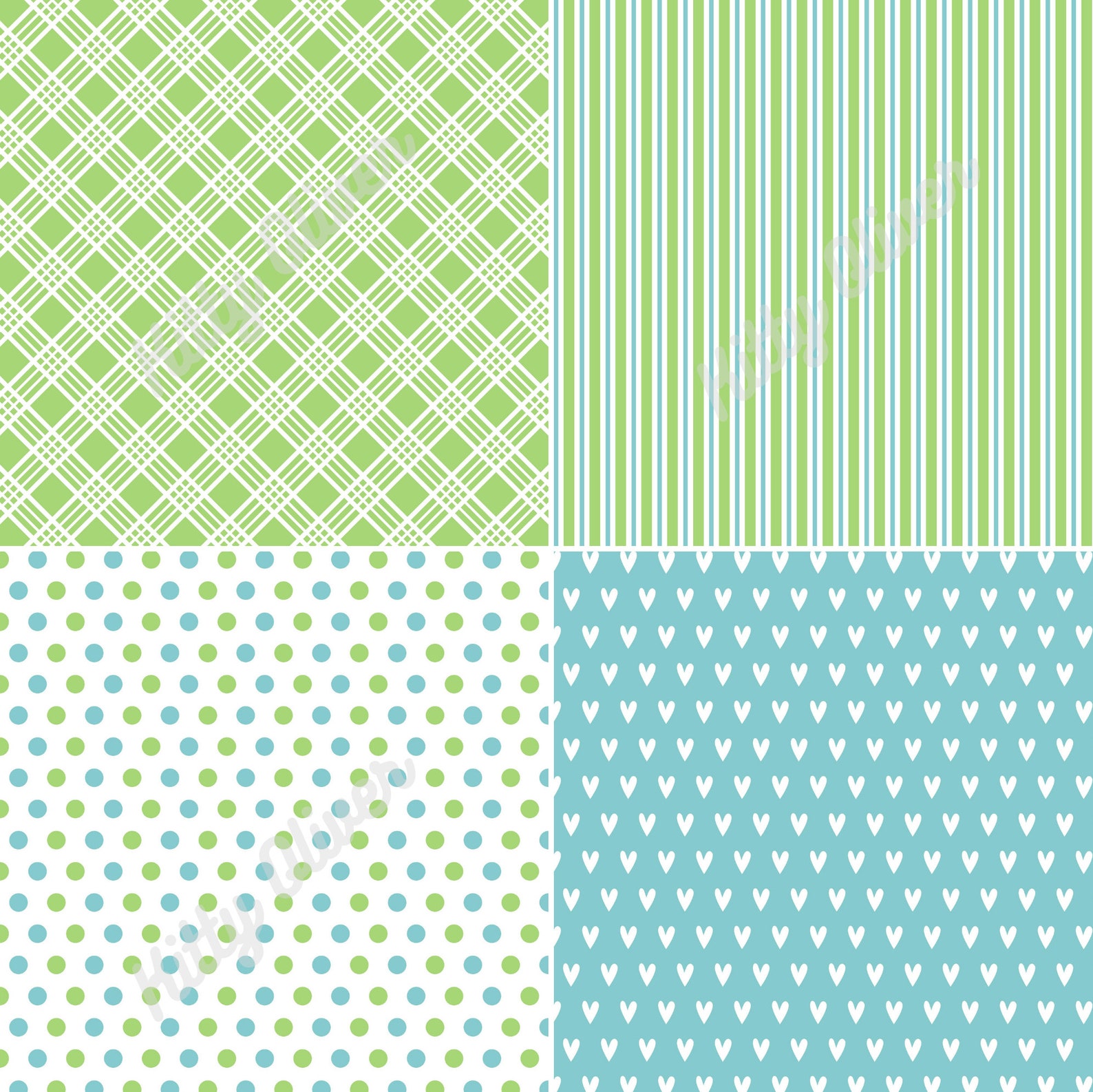 Light Blue and Green Digital Paper Pack | Printable Digital Paper ...