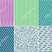 Purple, Green, Turquoise, Blue Paper Pack | Printable Digital Paper ...