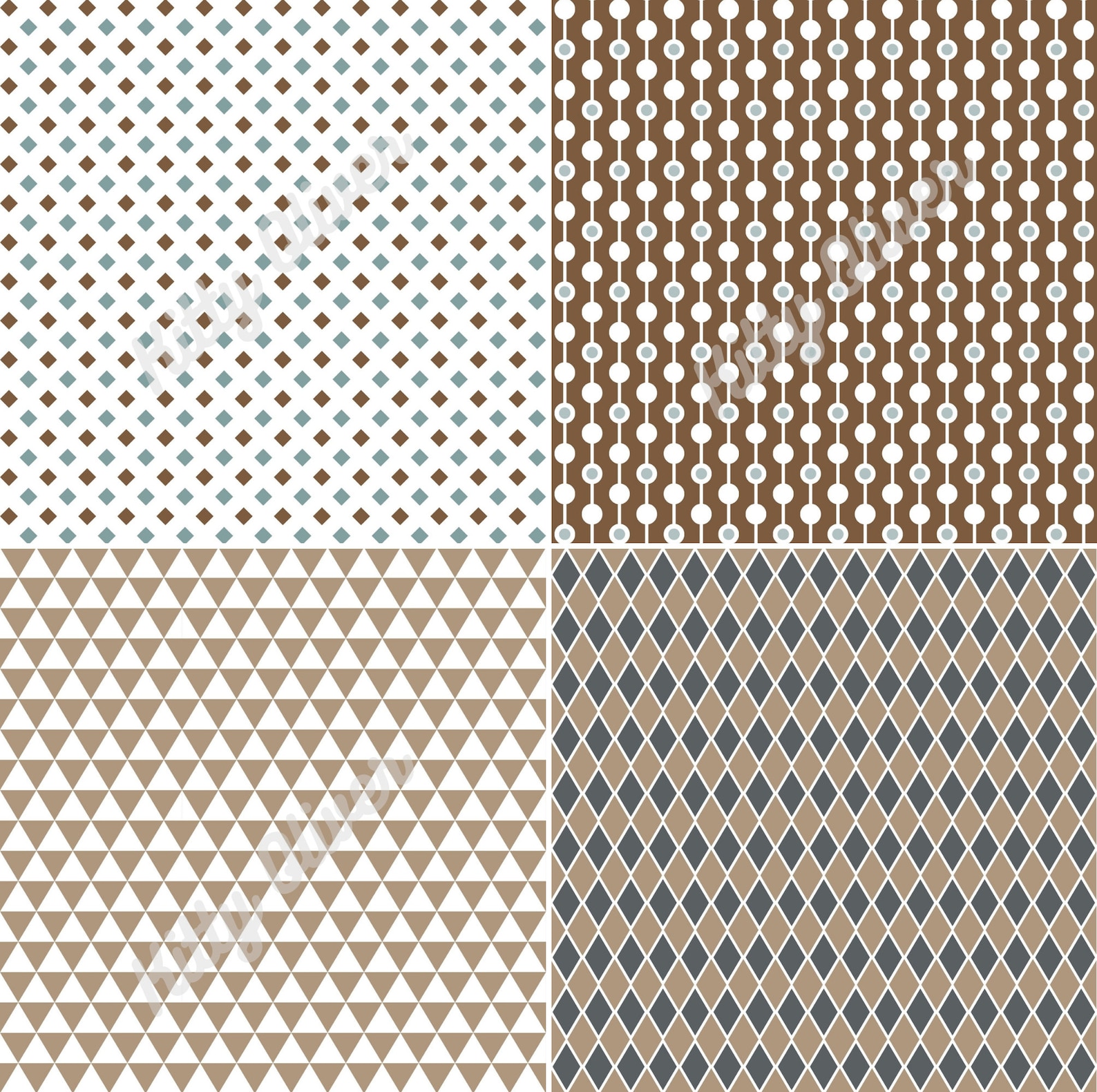 Masculine Patterns Paper Pack Steel, Brown, and Dusty Blue | Printable ...