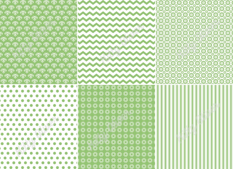 Spring Green Basic Patterns Value Paper Pack | Printable Digital Paper ...