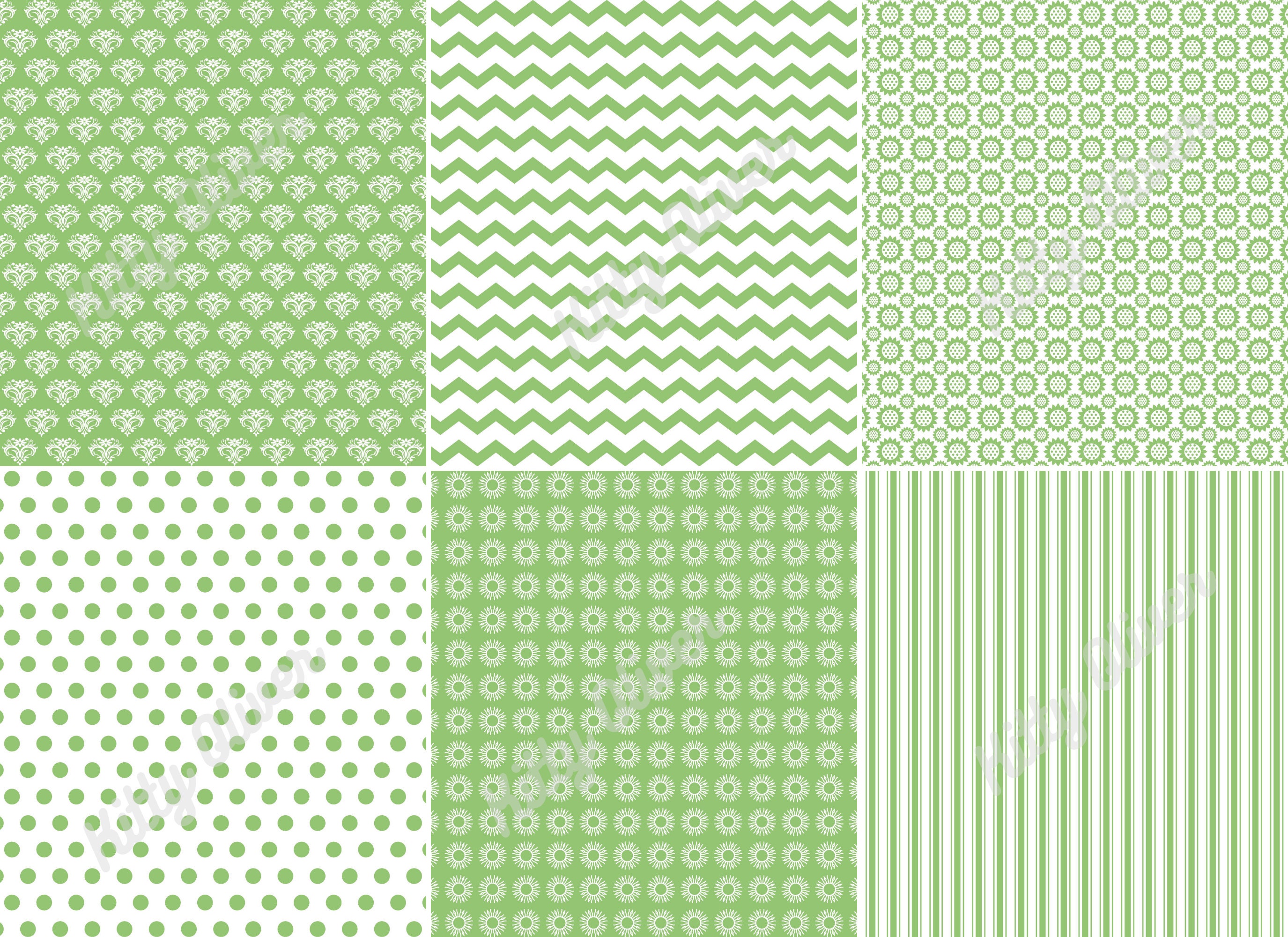 Spring Green Basic Patterns Value Paper Pack | Printable Digital Paper ...