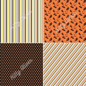 Witches and Cats Halloween Paper Pack | Printable Digital Paper ...