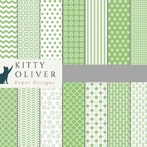 Spring Green Basic Patterns Value Paper Pack | Printable Digital Paper ...
