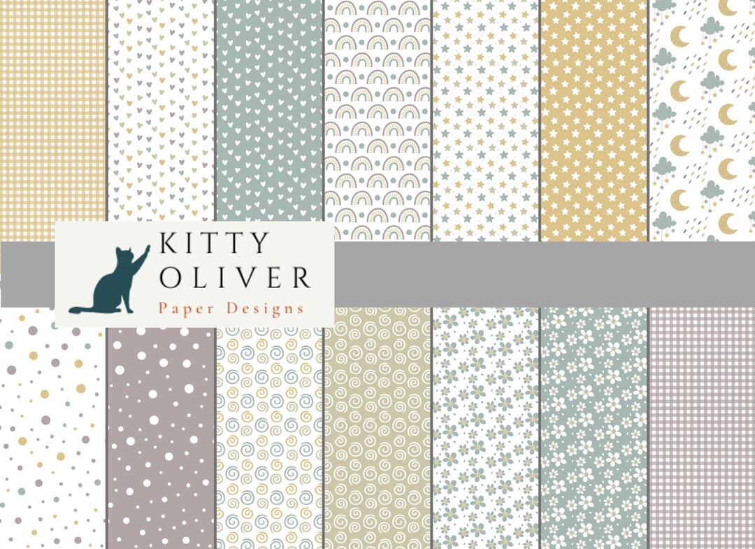 Boho Baby Paper Pack in Neutral Colors | Printable Digital Paper ...