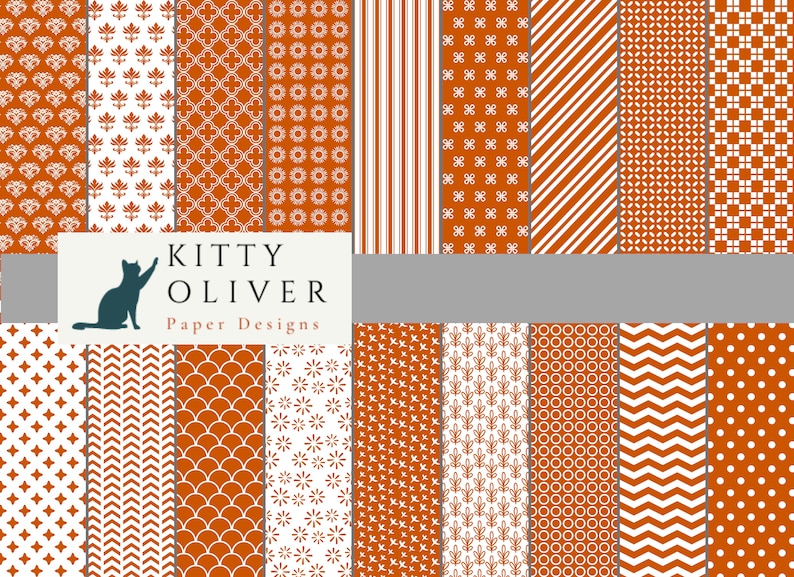 Burnt Orange Basic Patterns Value Paper Pack | Printable Digital Paper ...