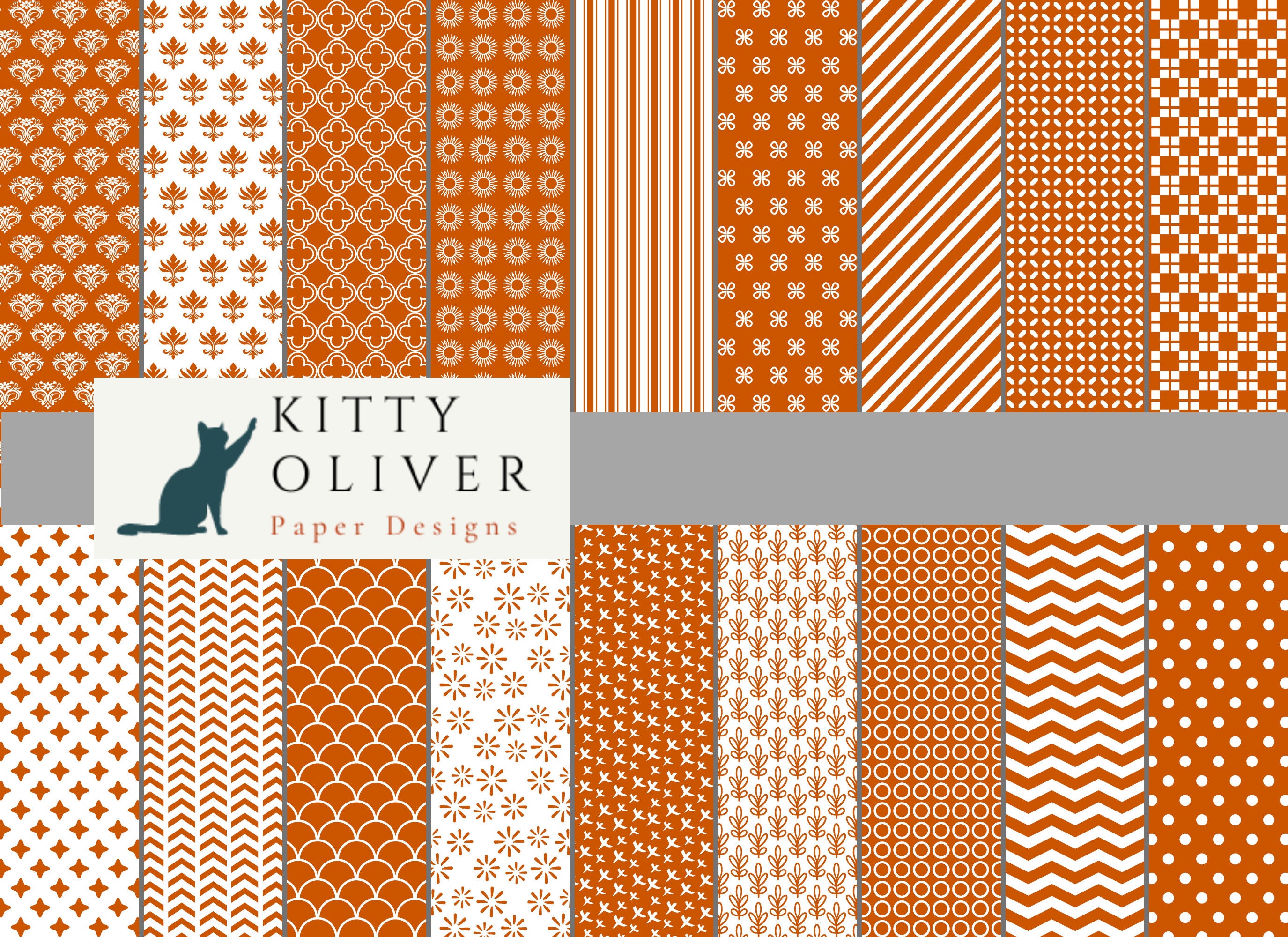 Burnt Orange Basic Patterns Value Paper Pack | Printable Digital Paper ...