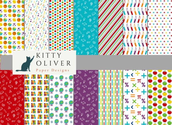 Back to School Paper Pack in Rainbow Colors Printable - Etsy