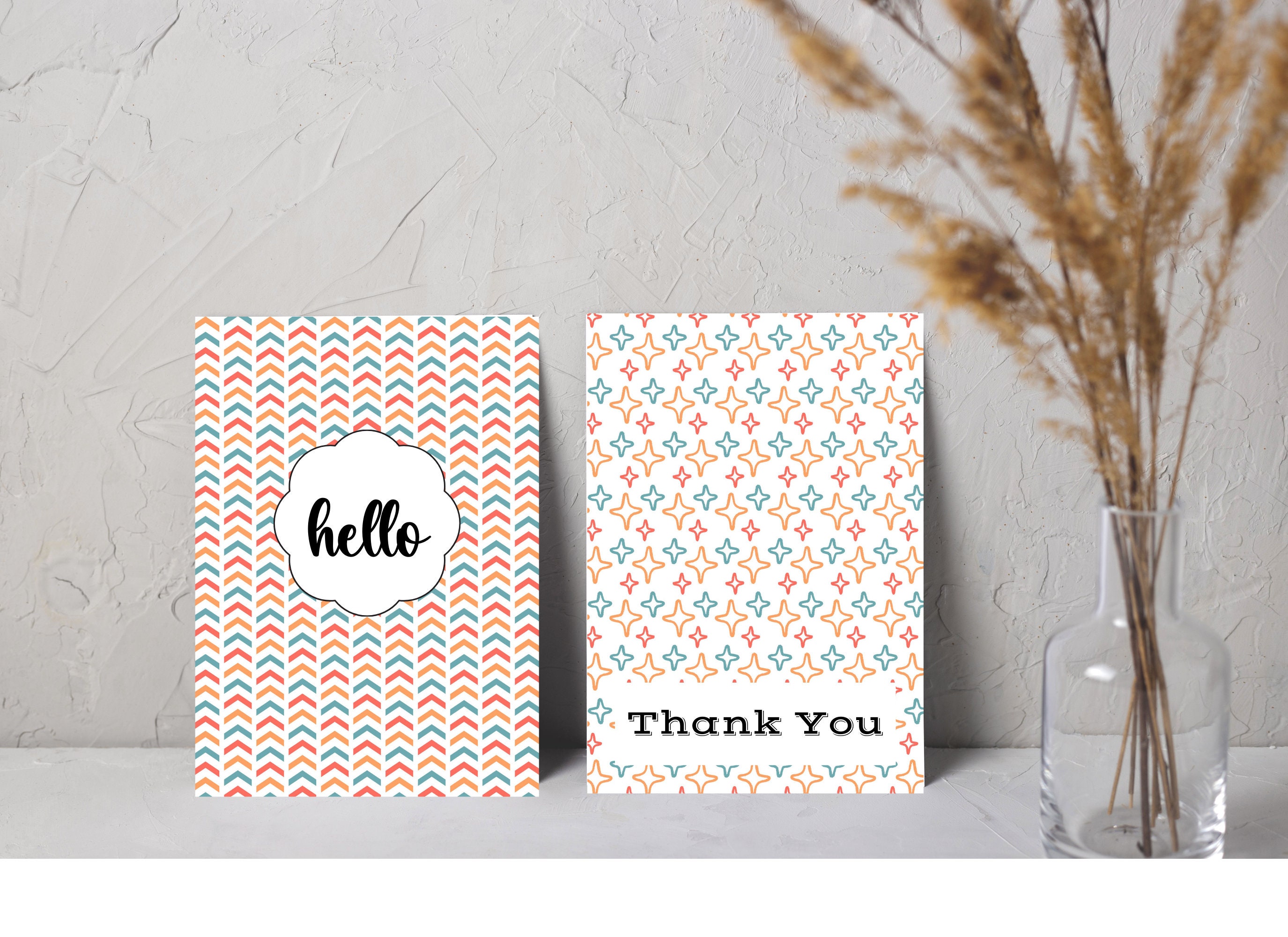 Fun Coral, Orange, Soft Teal Digital Paper Pack | Printable Digital ...