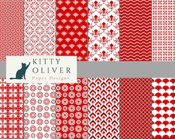 Blue, Green, and Orange Paper Pack Printable Digital Paper Download for ...