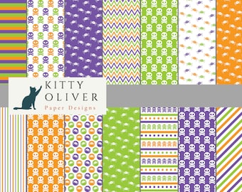 Witches and Cats Halloween Paper Pack | Printable Digital Paper ...