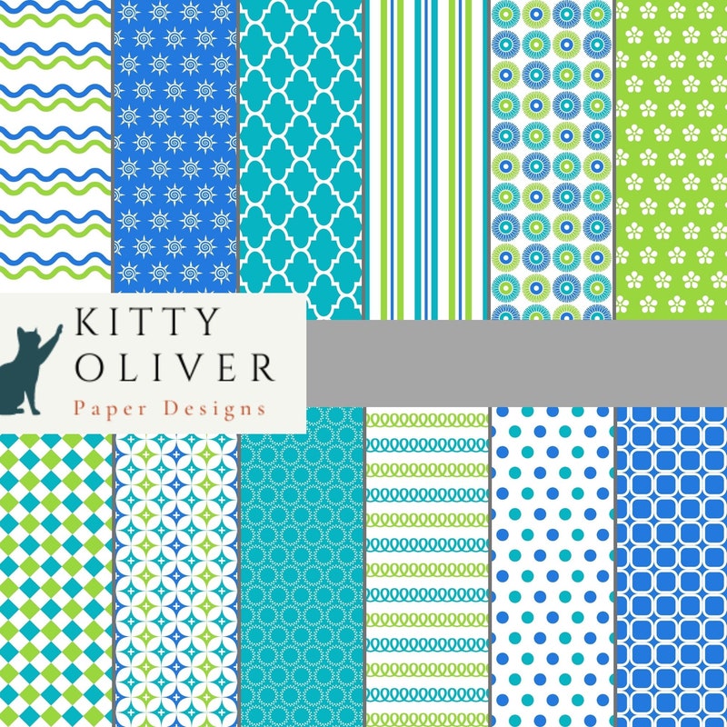 Blue and Green Paper - Etsy