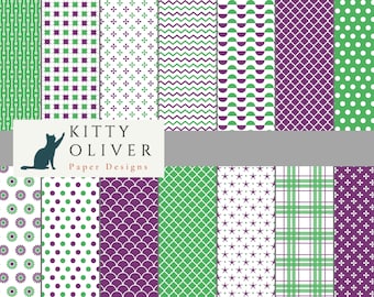 Light Blue and Green Digital Paper Pack Printable Digital Paper ...