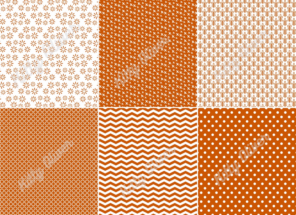 Burnt Orange Basic Patterns Value Paper Pack | Printable Digital Paper ...