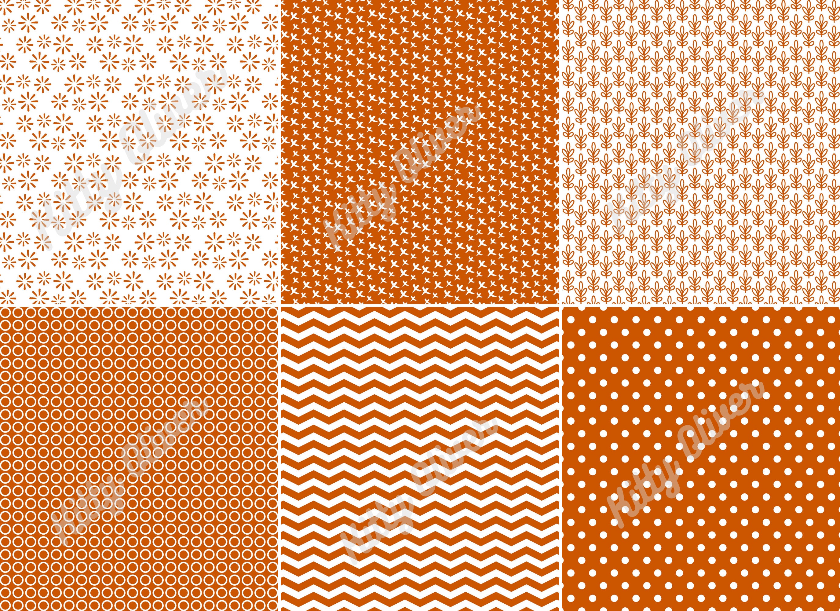Burnt Orange Basic Patterns Value Paper Pack | Printable Digital Paper ...