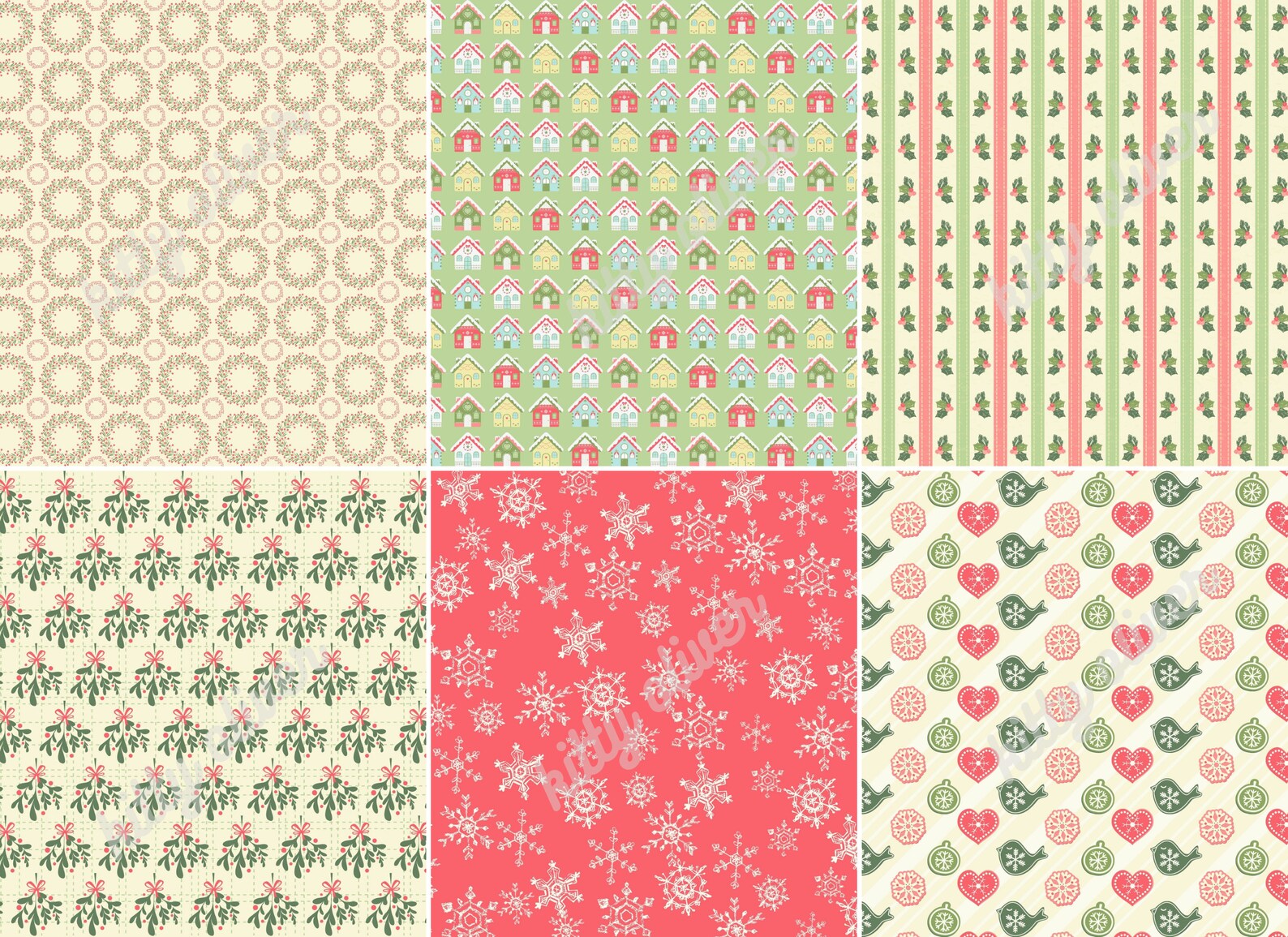 Cozy, Rustic Christmas Paper Pack, Printable Digital Paper Download for ...