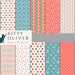 Fun Coral, Orange, Soft Teal Digital Paper Pack | Printable Digital ...