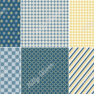 Yellow, Gray and Teal Digital Paper Pack | Printable Digital Paper ...